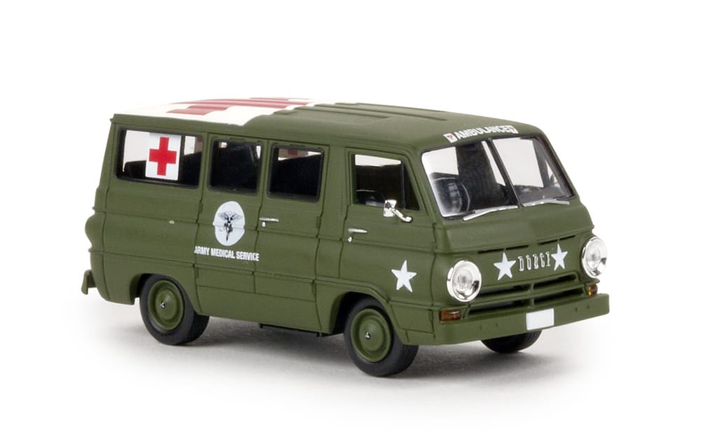 Brekina 34322 - Dodge A 100 Bus US Army medical Service, TD (USA)